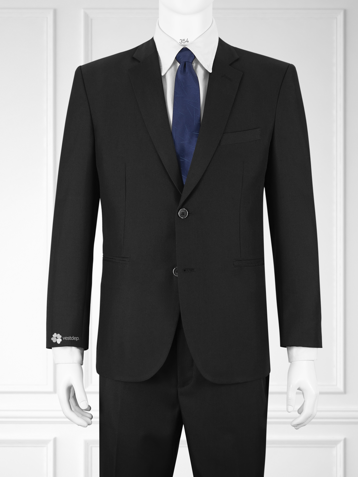 Bộ Vest Đen trơn hai nút 354 | Vest Đẹp